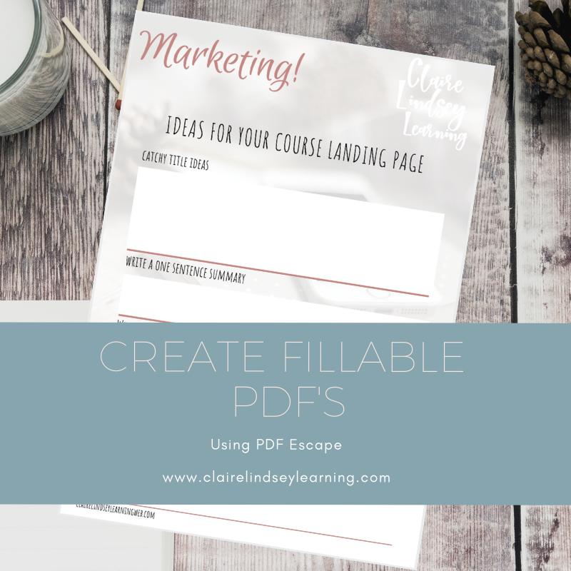 How To Create A Fillable PDF In PDFEscape Claire Lindsey Learning 